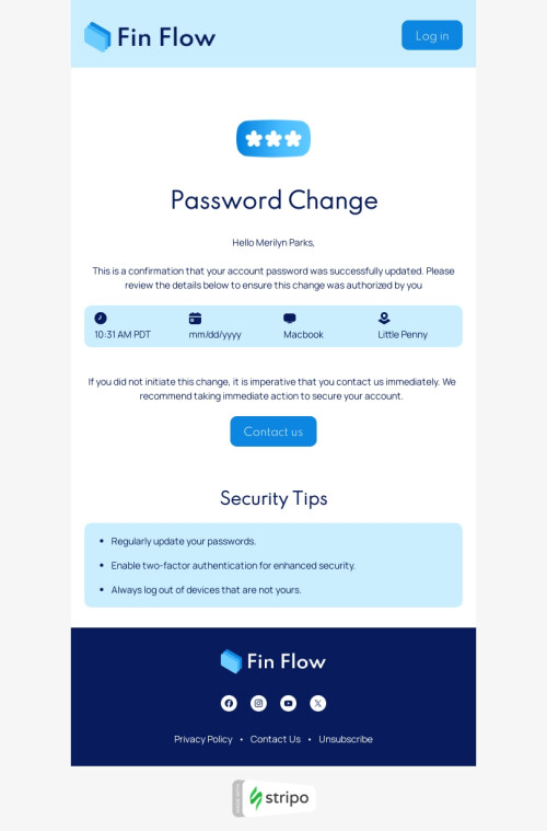 Change your password Email Template by :full_name — Stripo.email