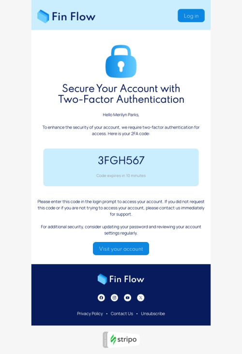 Your 2FA code Email Template by :full_name — Stripo.email Your 2FA code Email Template by :full_name — Stripo.email