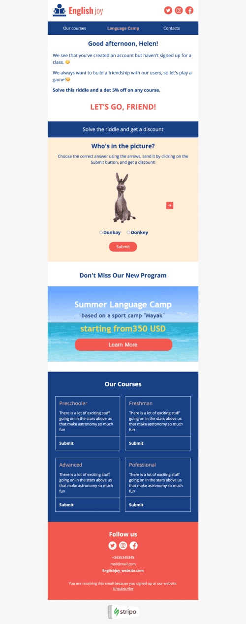 Learning Words Email Template By Nataliia Sheinina Stripo email